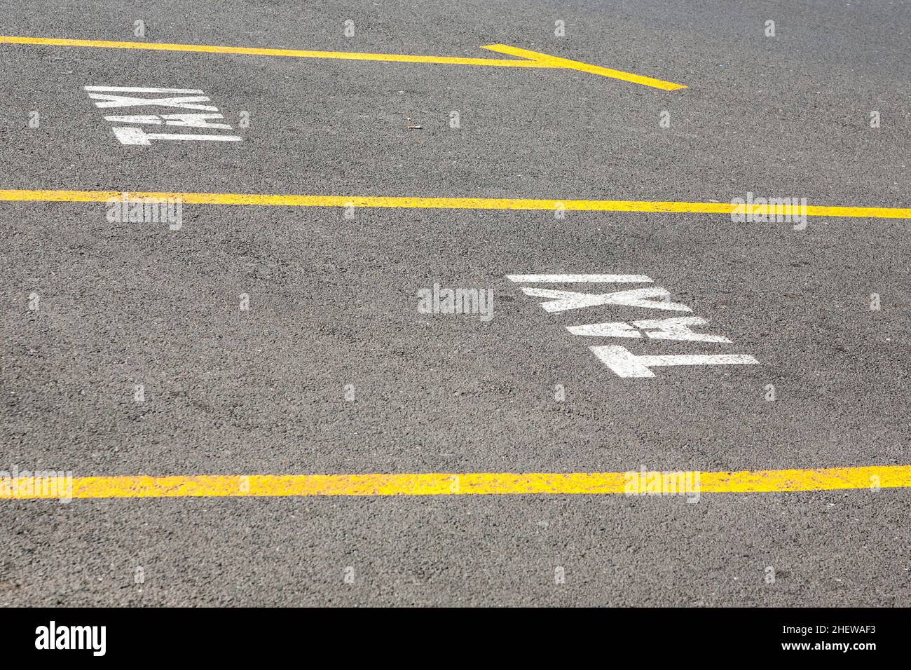 taxi parking lot marked at the street Stock Photo - Alamy