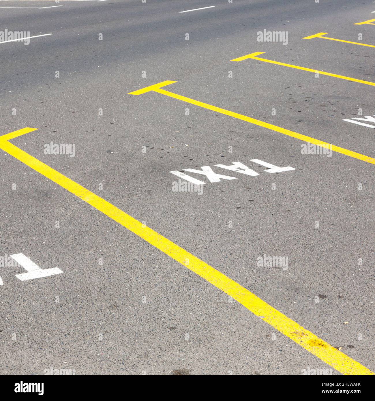 taxi parking lot marked at the street Stock Photo - Alamy