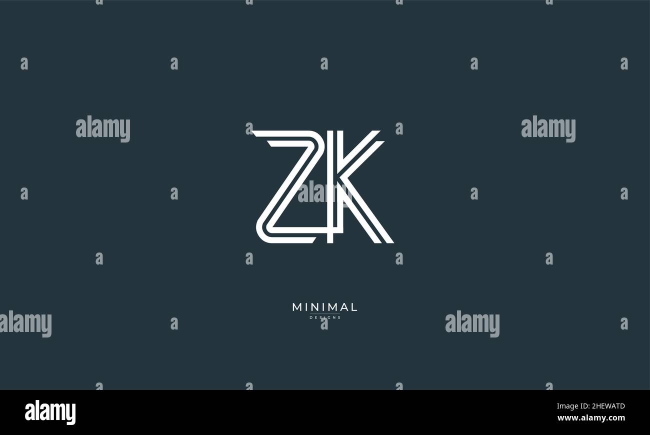 Alphabet letter icon logo ZK Stock Vector Image & Art - Alamy