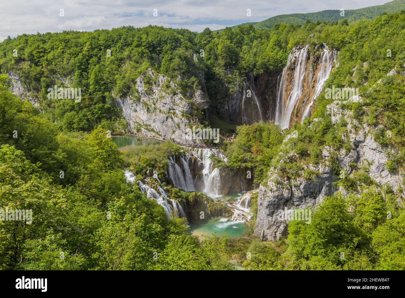 Sastavci and Veliki slap waterfalls in Plitvice Lakes National Park ...