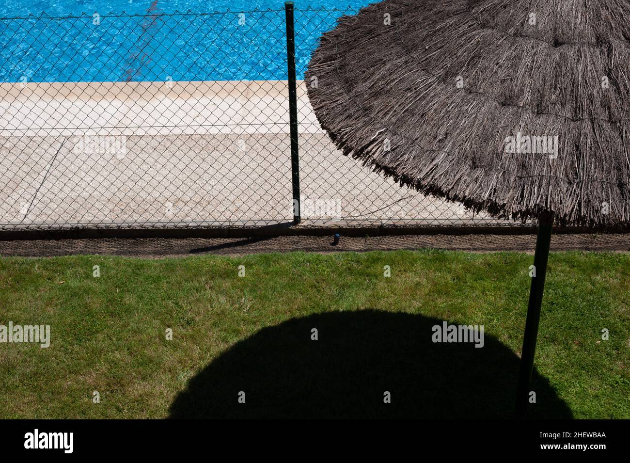 calm pool blue water stair curb summer calm Stock Photo - Alamy