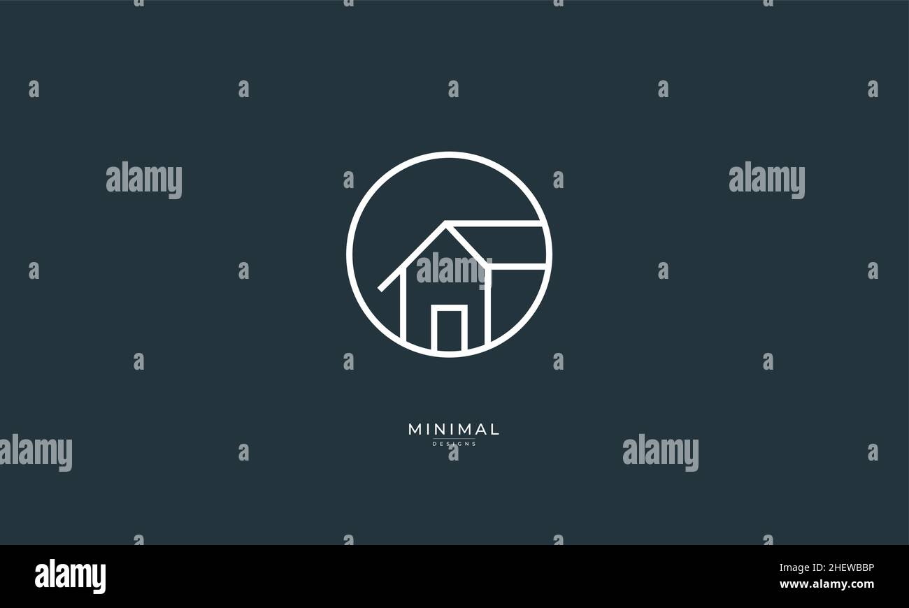 a line art icon logo a modern stylish house, home Stock Vector Image ...
