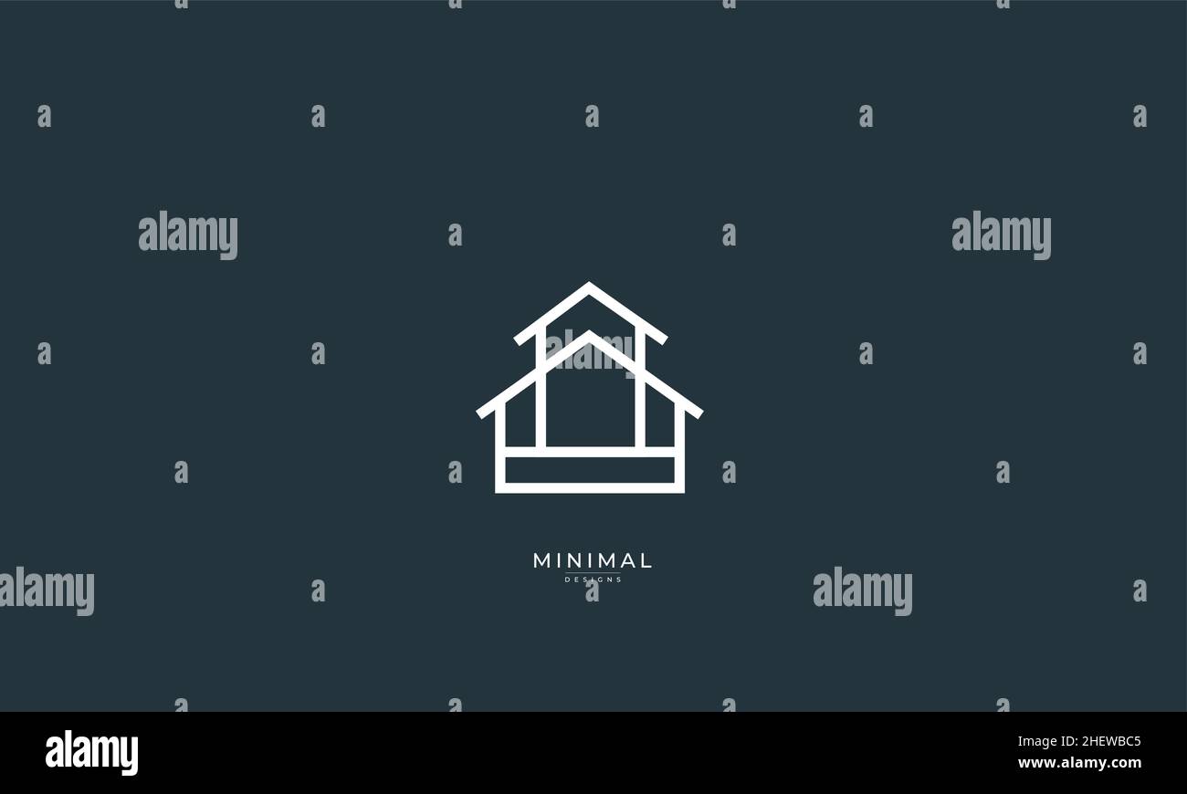 a line art icon logo a modern stylish house, home Stock Vector Image ...