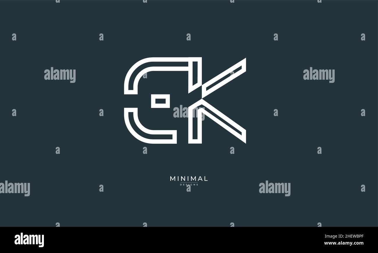 Alphabet letter icon logo EK Stock Vector Image & Art - Alamy