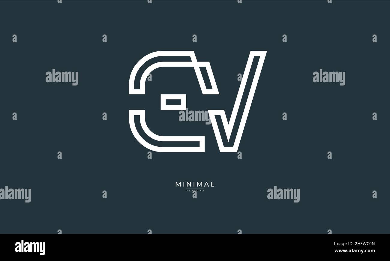 Alphabet letter icon logo EV Stock Vector Image & Art - Alamy