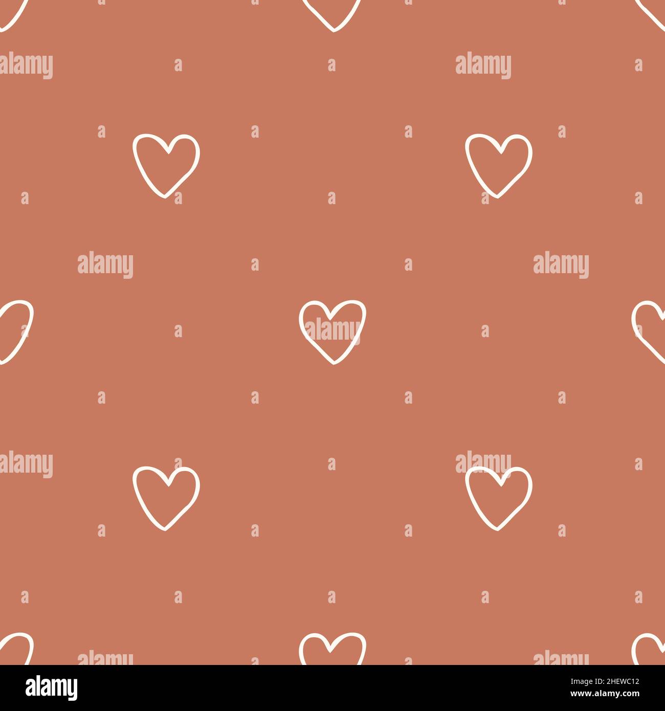 Gender neutral love heart seamless vector background. Simple whimsical ...