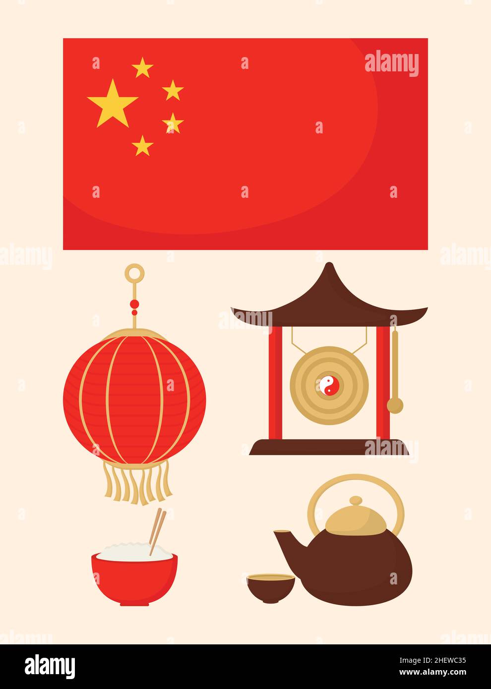 China flag national five Stock Vector Images - Alamy