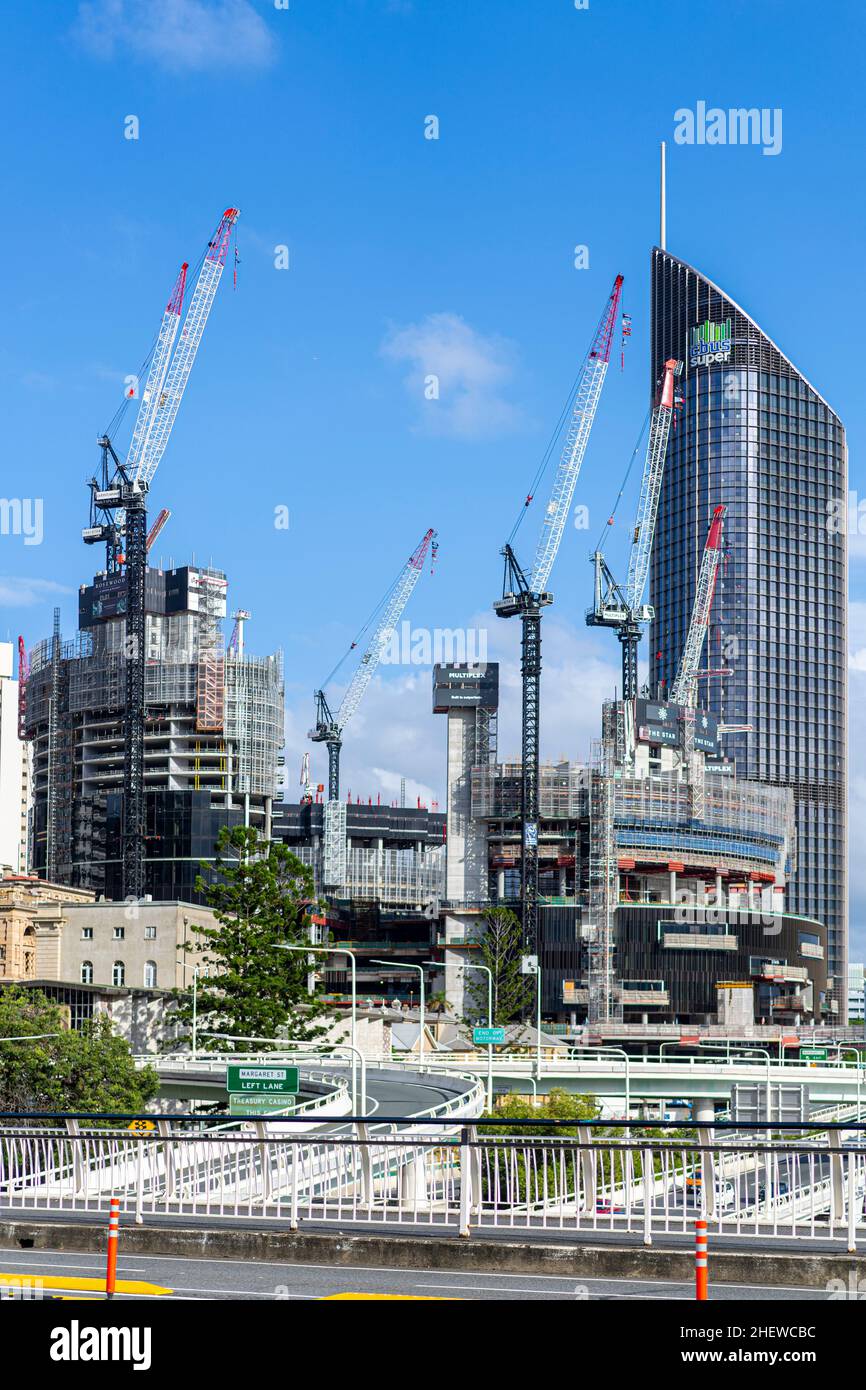 Modern skyscraper under construction in Brisbane CBD. Brisbane ...