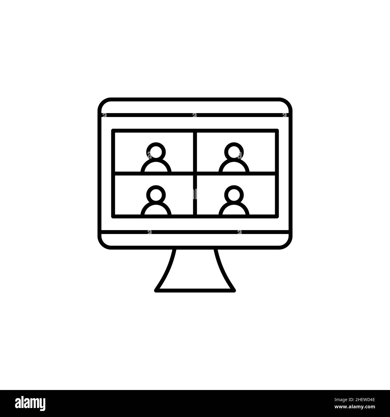 Remote work, remote learning or online video class with nine people ...