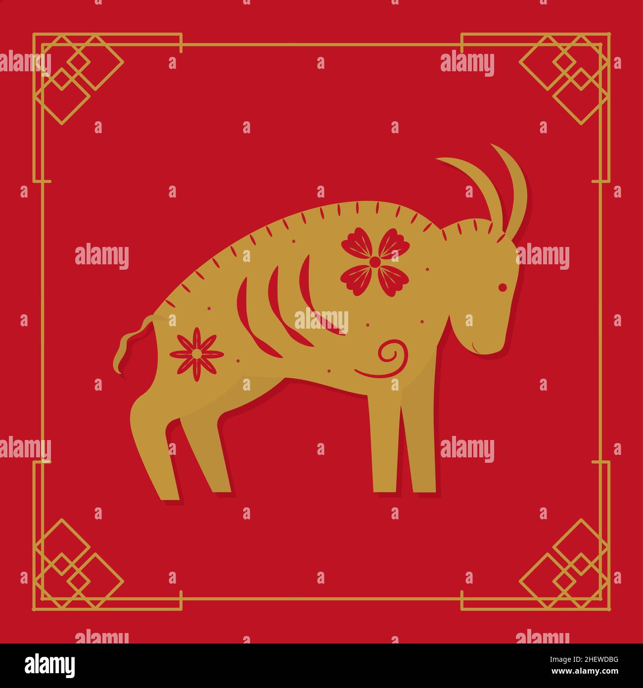 chinese zodiac golden buffalo Stock Vector Image & Art - Alamy