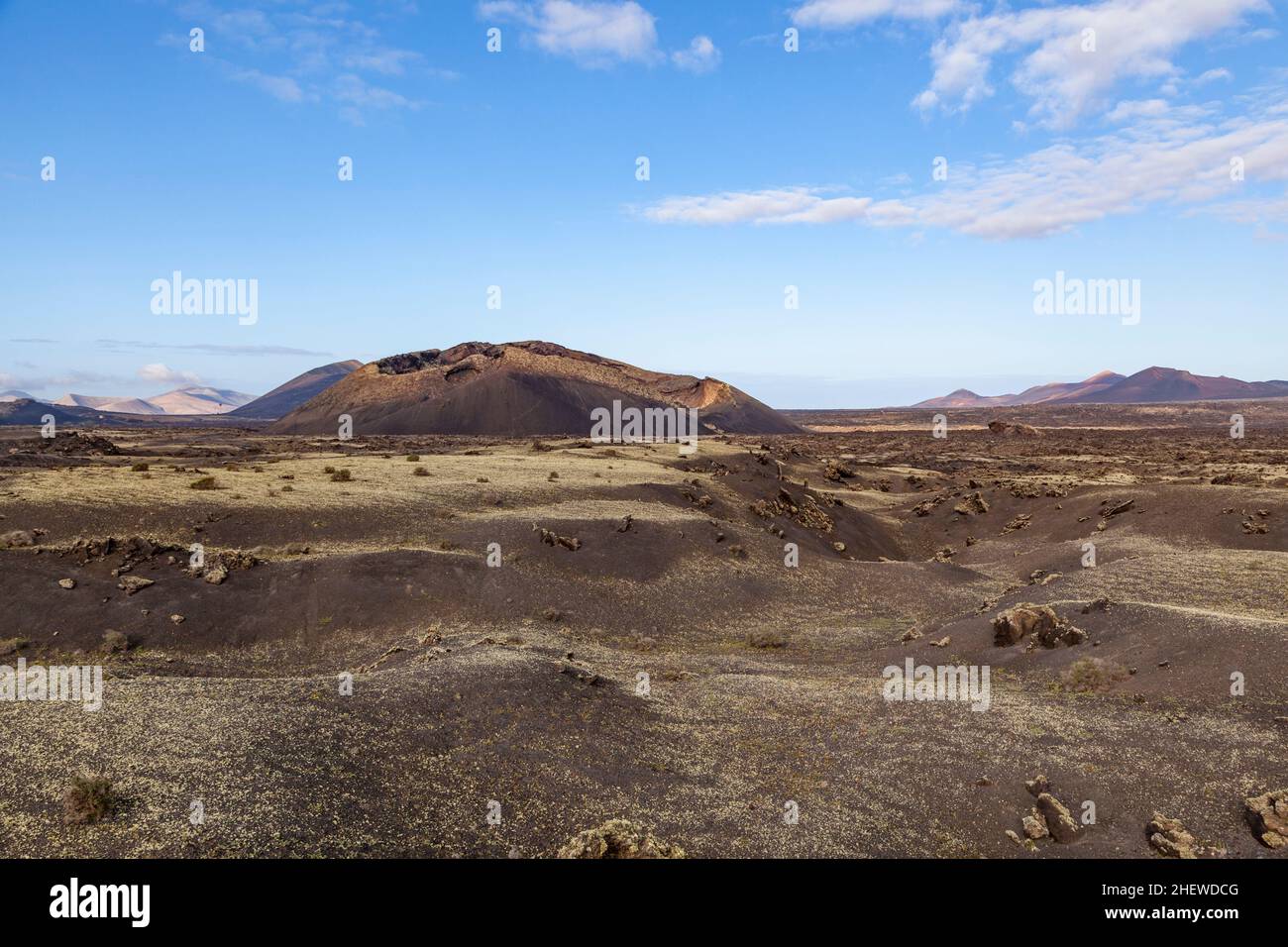 volcano in Timanfaya national park in Lanzarote, Spain Stock Photo - Alamy