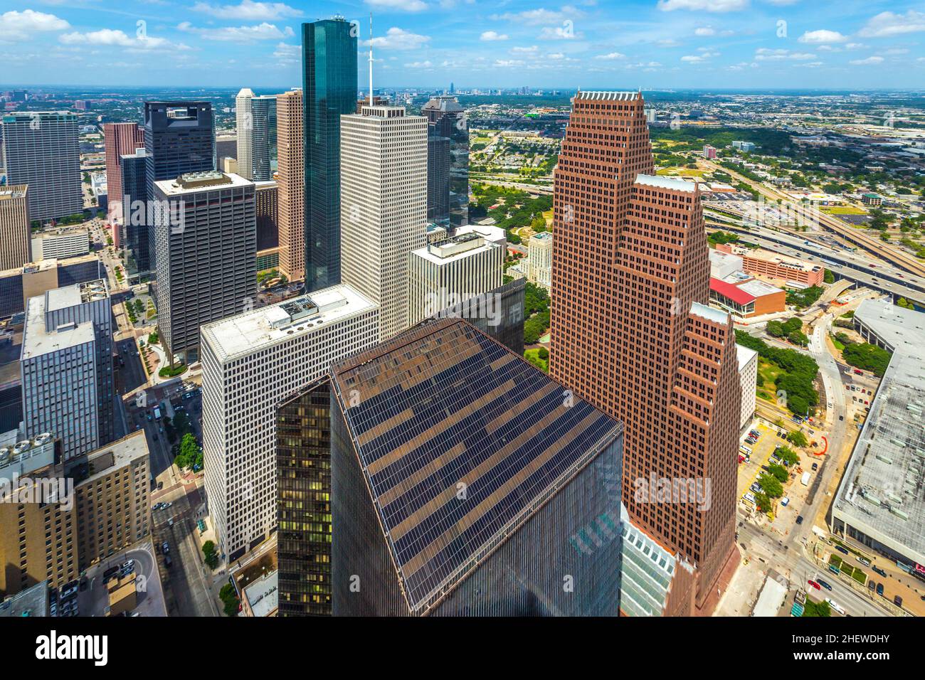 Aerial view downtown houston texas hi-res stock photography and images ...
