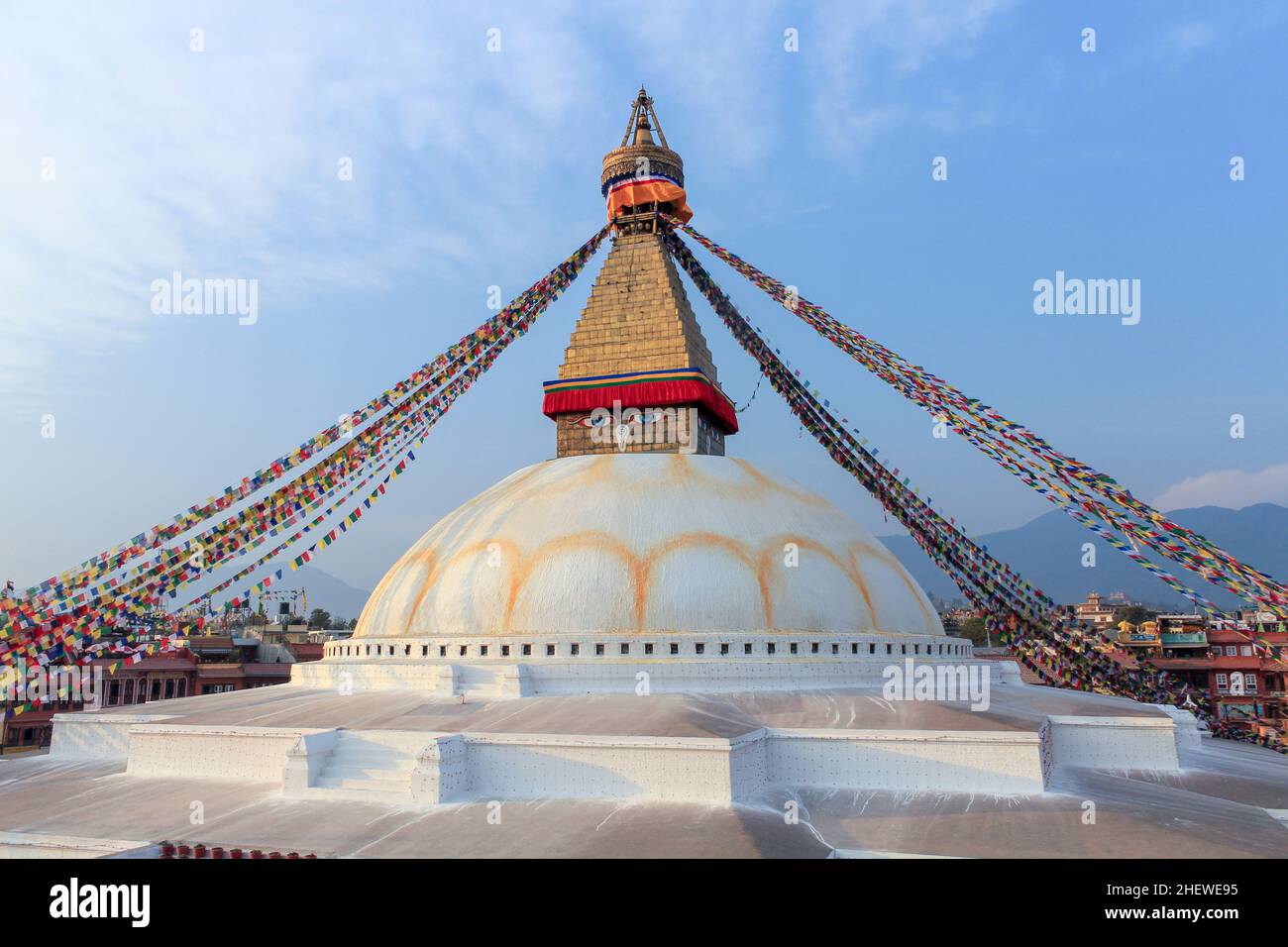 famous temple in Bodnath, Kathmandu, Nepal Stock Photo - Alamy
