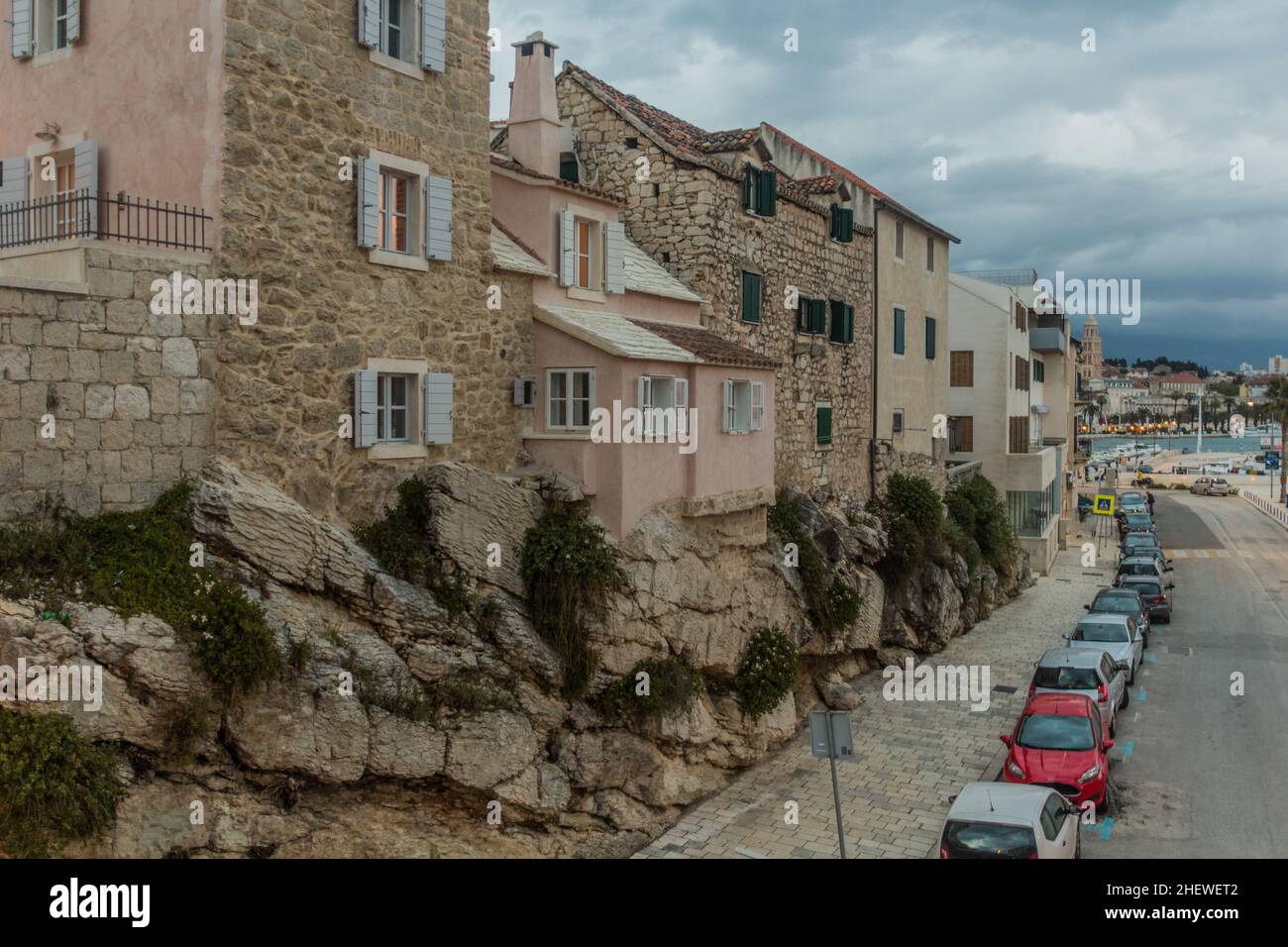 Old stone houses in Split, Croatia Stock Photo - Alamy