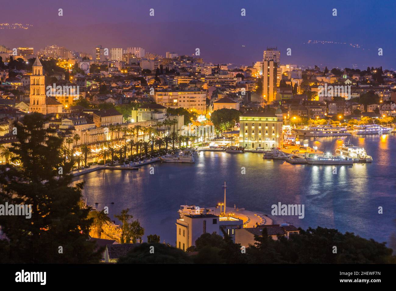 Evening aerial view of Split, Croatia Stock Photo - Alamy
