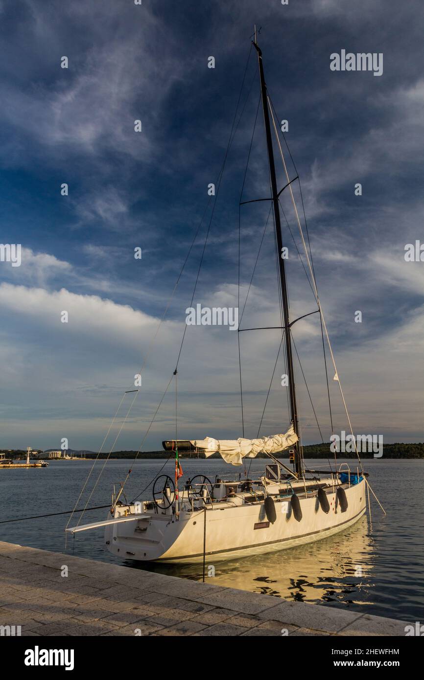 Yacht in Sibenik port, Croatia Stock Photo - Alamy