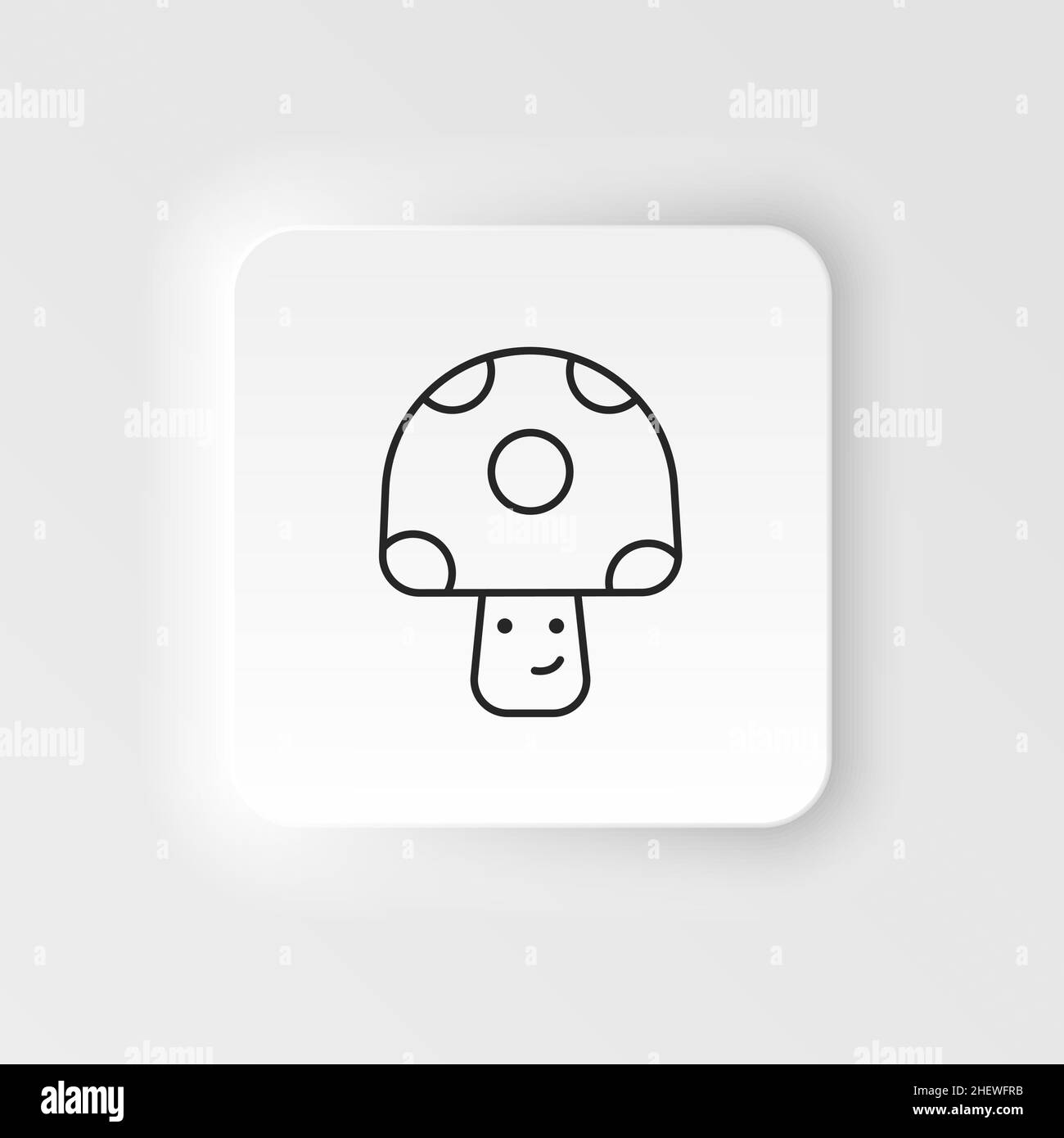 Video game, mushroom, retro, arcade neumorphic style vector icon ...