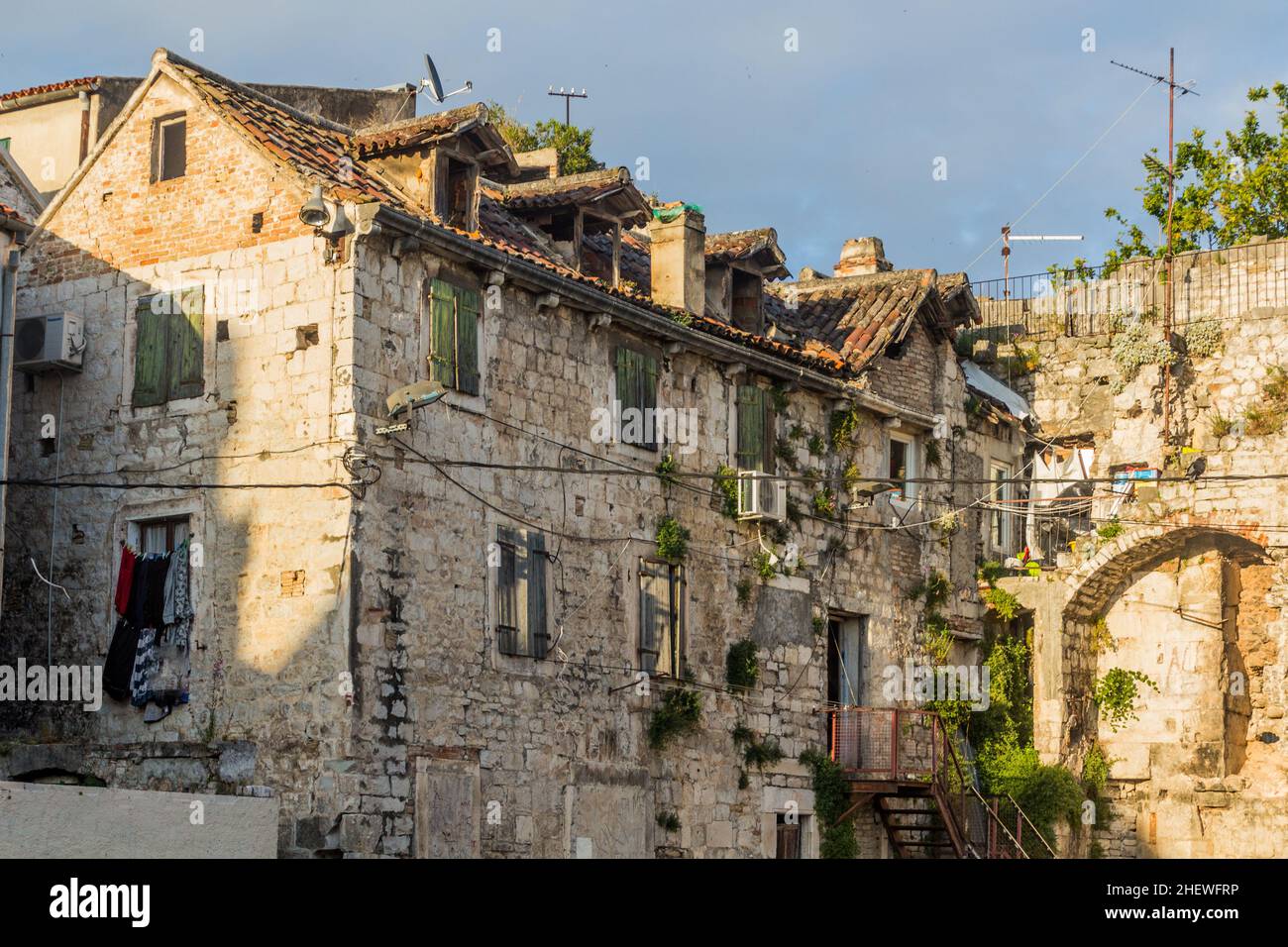 Stone buildings in the old town of Split, Croatia Stock Photo - Alamy