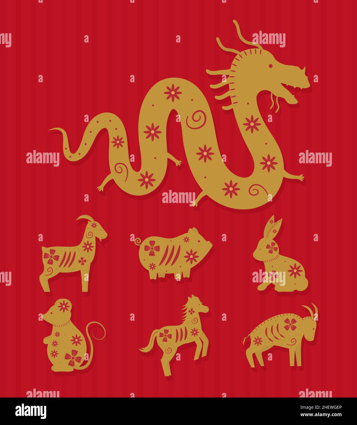 chinese zodiac animals Stock Vector Image & Art - Alamy