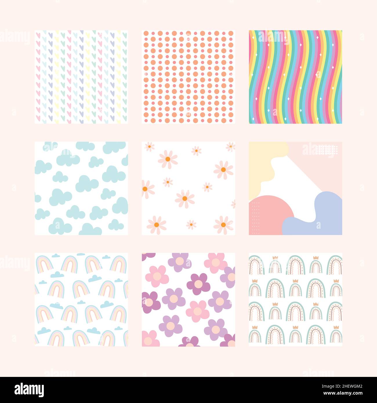 nine cute backgrounds Stock Vector Image & Art - Alamy