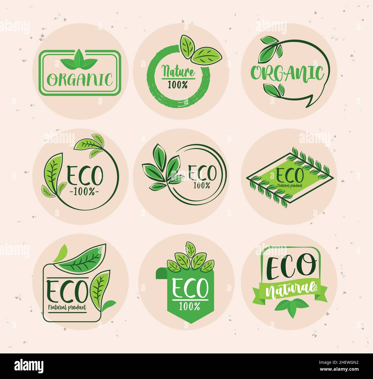 nine eco labels Stock Vector Image & Art - Alamy