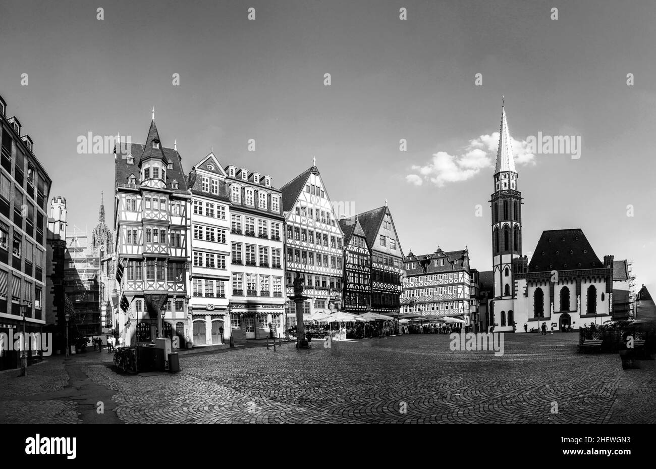 Old town buildings blue Black and White Stock Photos & Images - Alamy