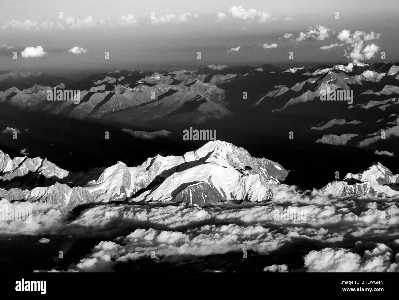 Beautiful alps in snow Black and White Stock Photos & Images - Alamy
