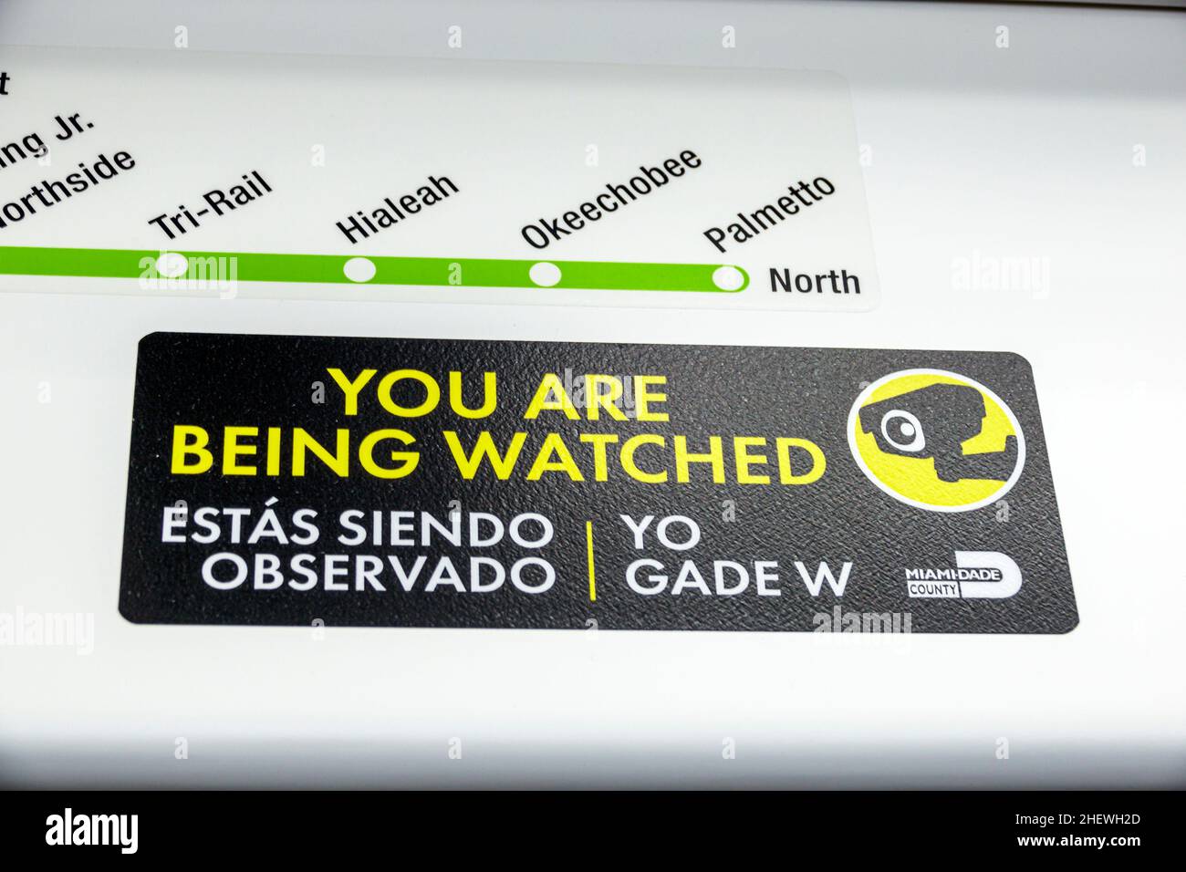 Brickell metrorail train station mass transit rail transportation sign hi-res stock photography ...