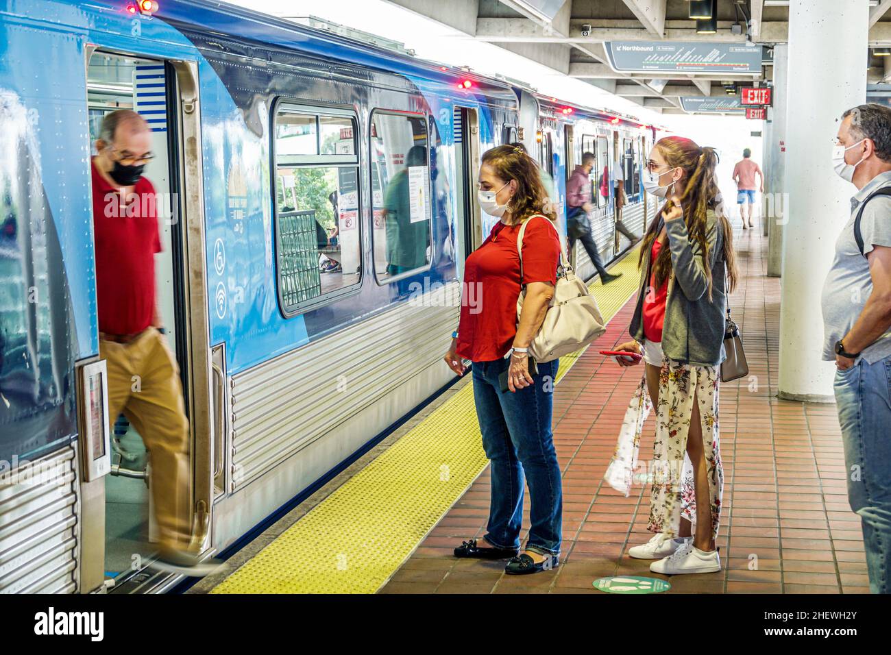 Brickell metrorail train station mass transit rail transportation platform hi-res stock ...