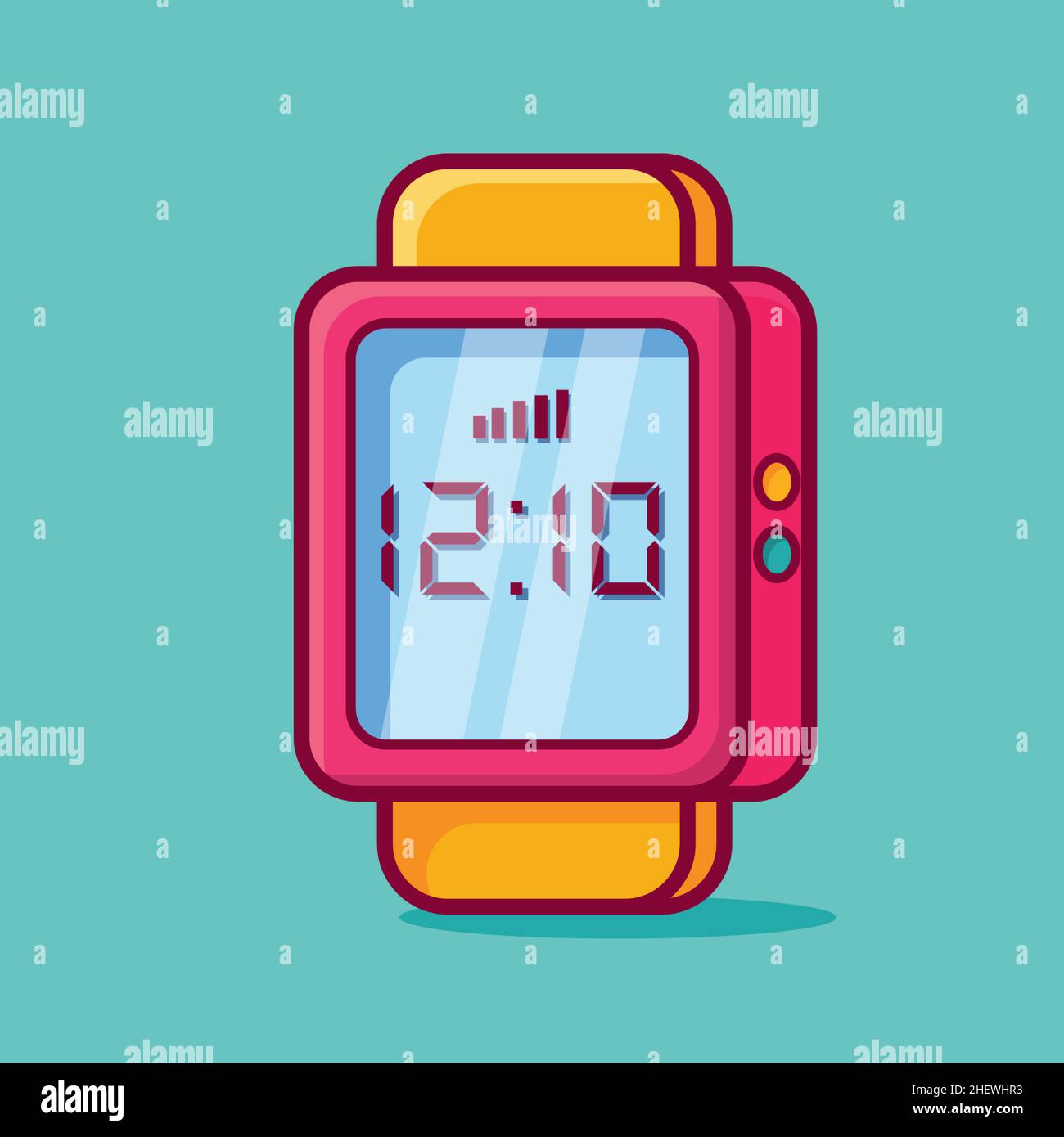 smartwatch isolated cartoon vector illustration in outline flat style ...
