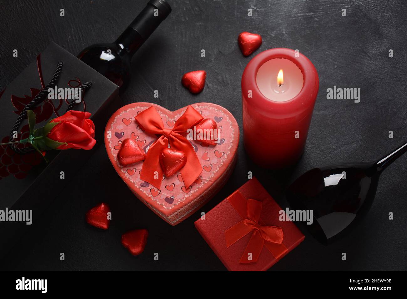 Love concept for Valentines day with sweet and romantic moment. The red ...