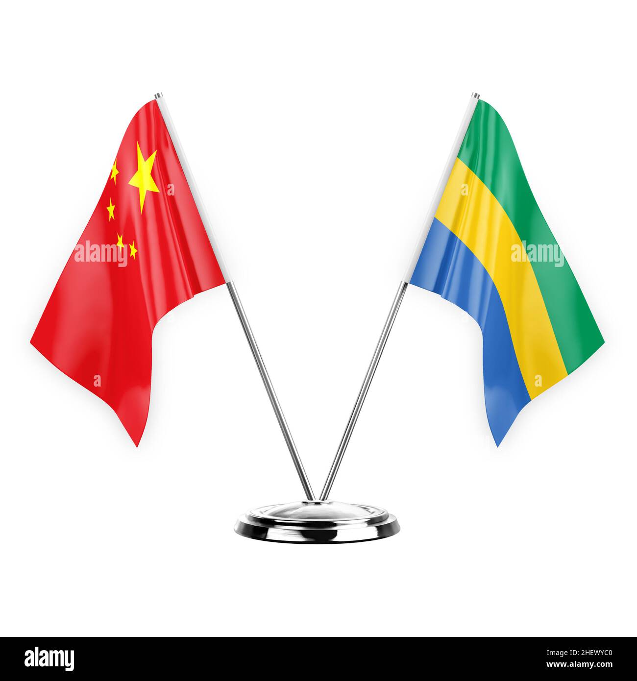 China gabon flags 3d hi-res stock photography and images - Alamy