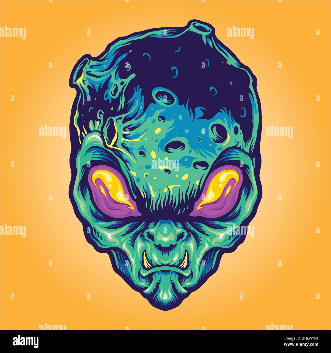 Monster Alien Galaxy Vector illustrations for your work Logo, mascot ...