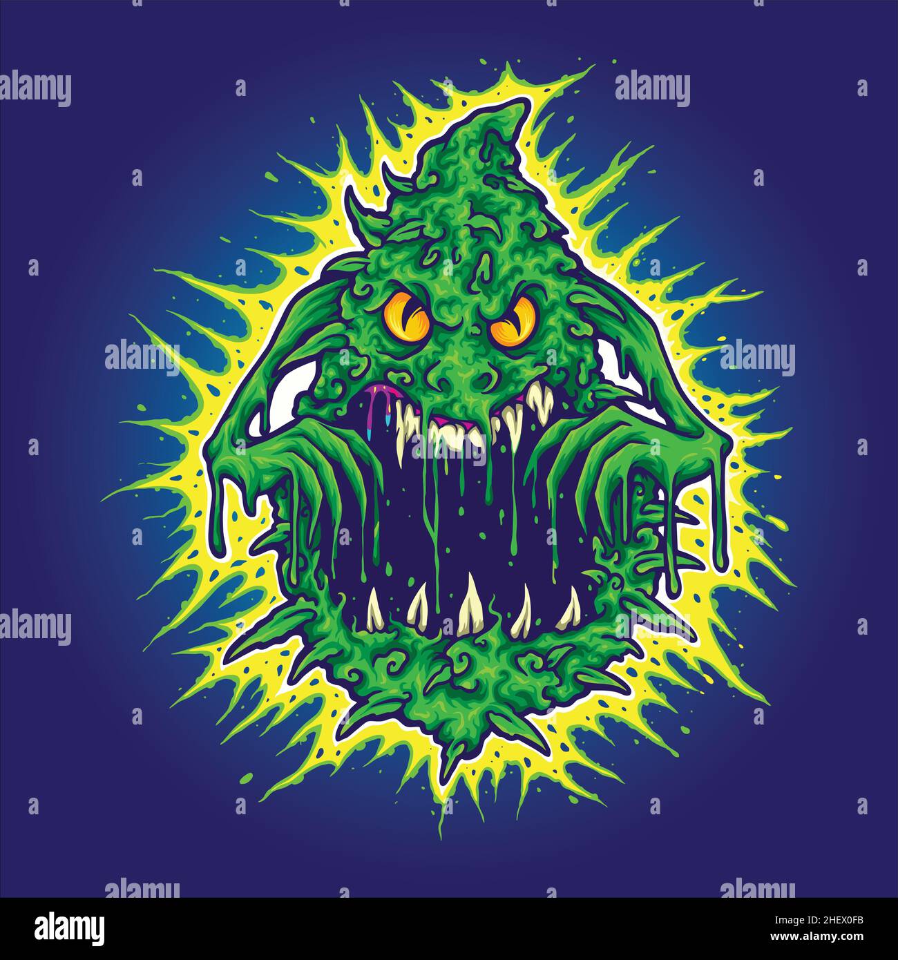 Ghost Cannabis Weed Monster Vector illustrations for your work Logo ...