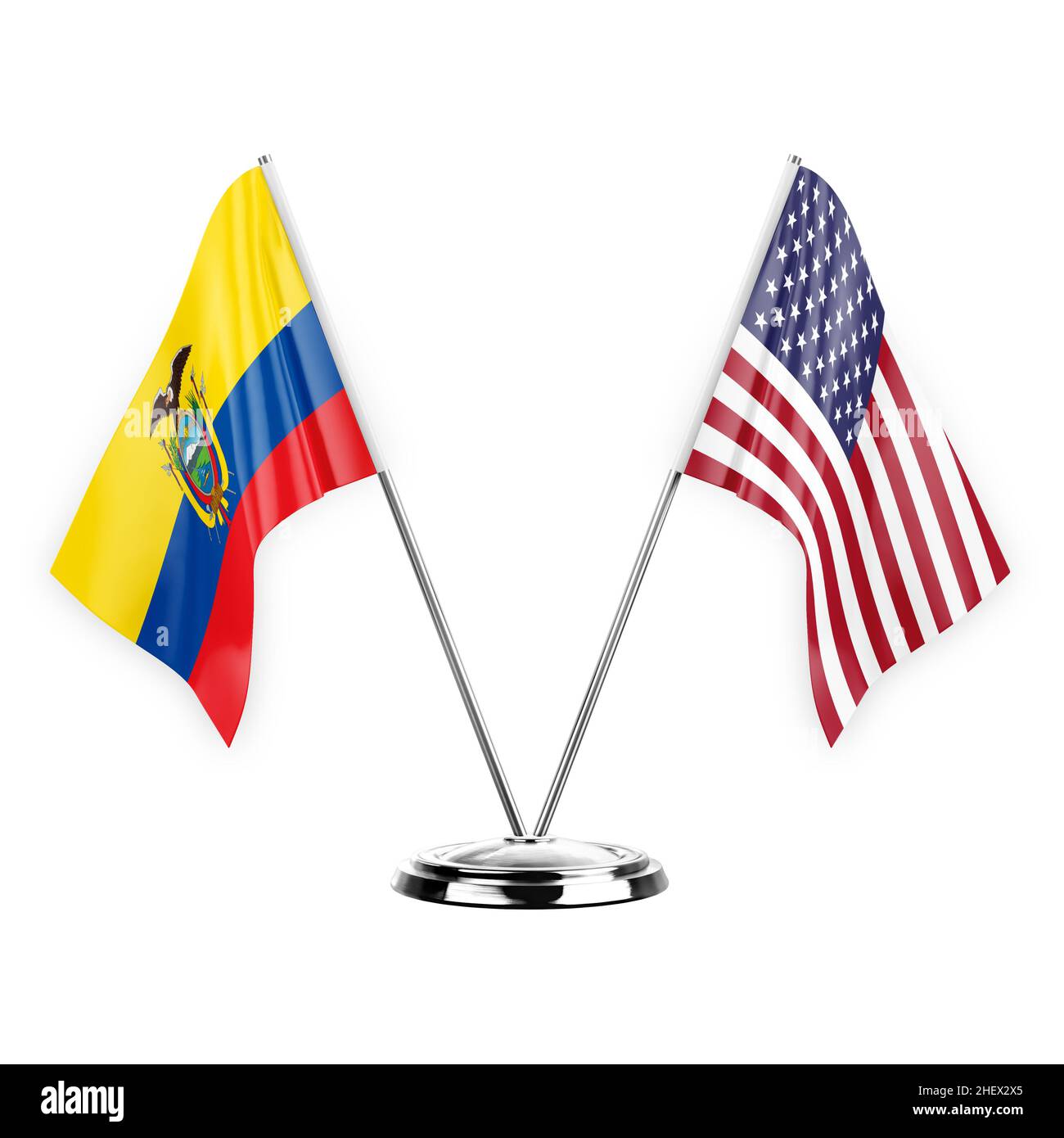 Usa ecuador table flags hi-res stock photography and images - Alamy