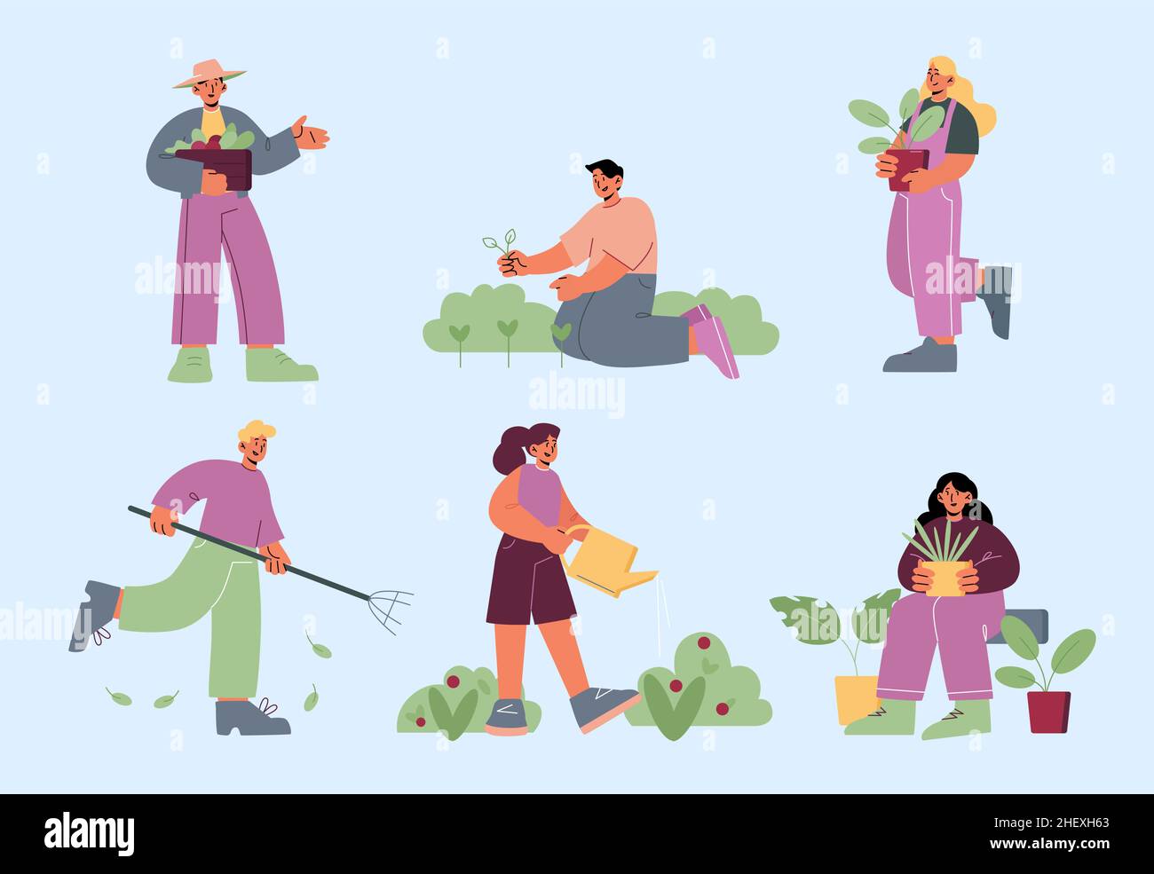 Working in the greenhouse Stock Vector Images - Alamy