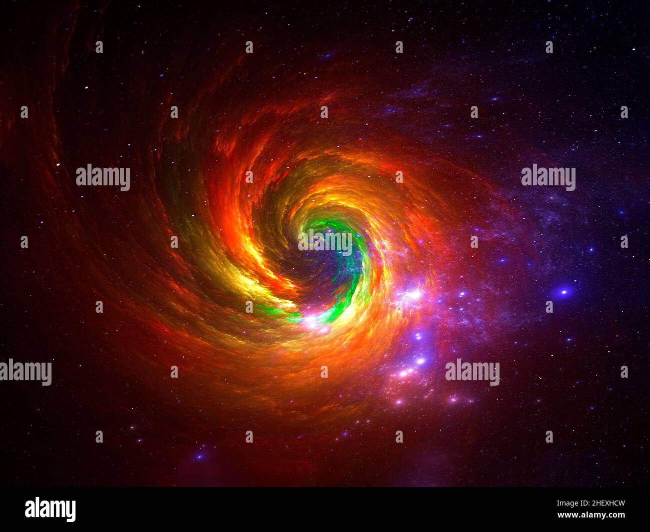 Multicolor space background - bright spiral galaxy - abstract ...