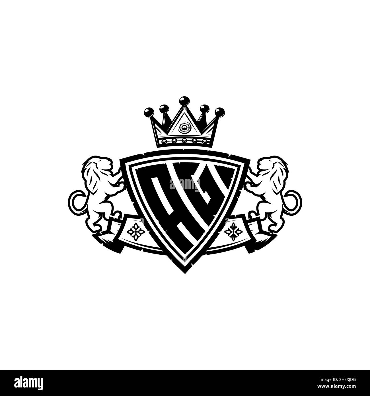 AG Monogram logo letter with Simple shield crown style design ...