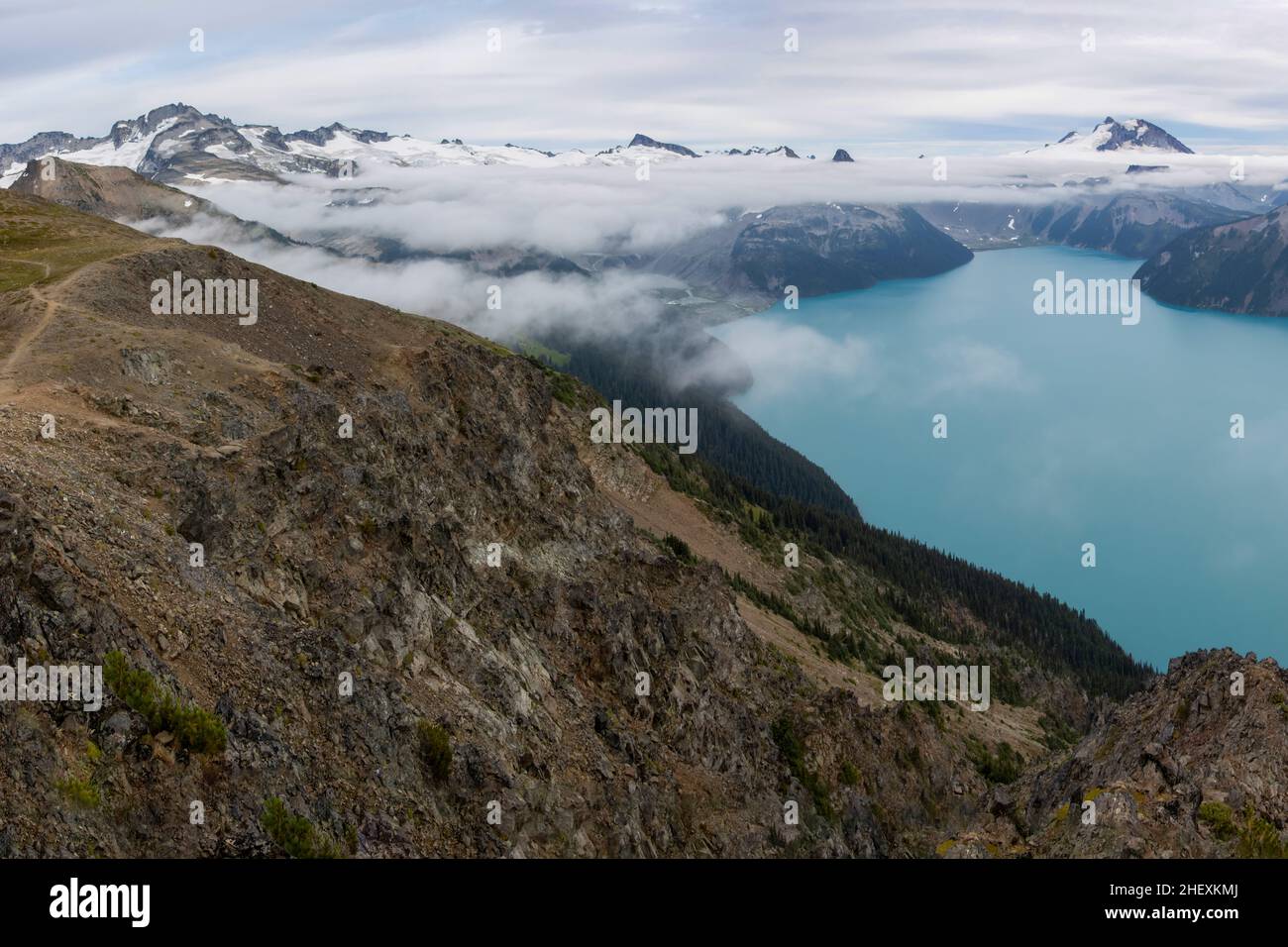 Beautiful view of Garibaldi Lake from Panorama Ridge hike in British ...