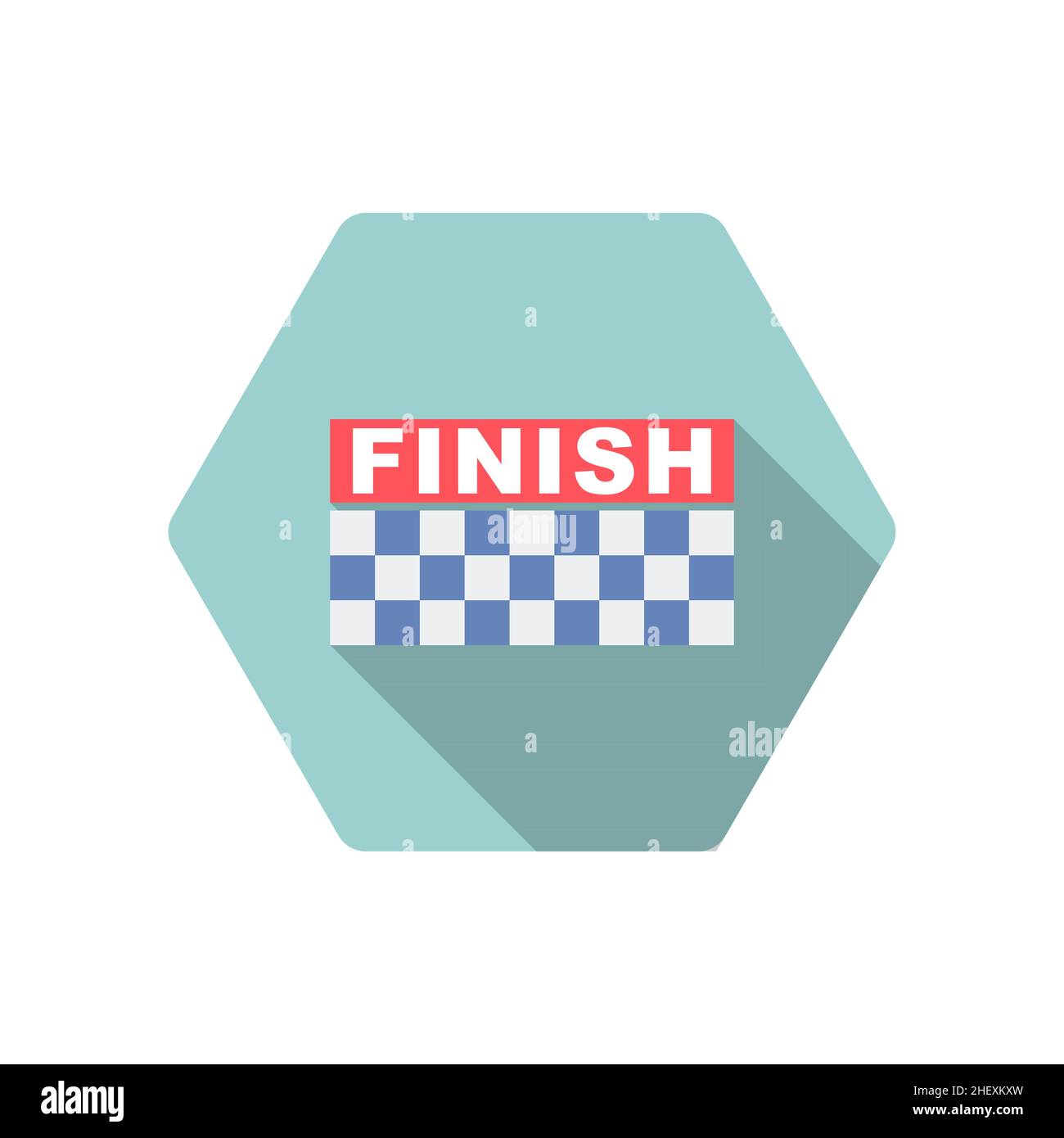 Finish banner icon , Vector flat long shadow design. Racing concept ...