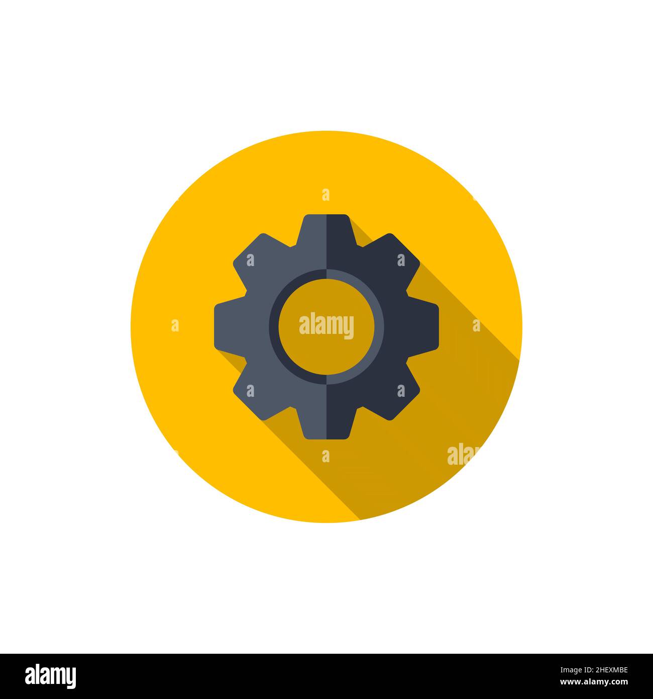 Gear icon flat vector hi-res stock photography and images - Alamy