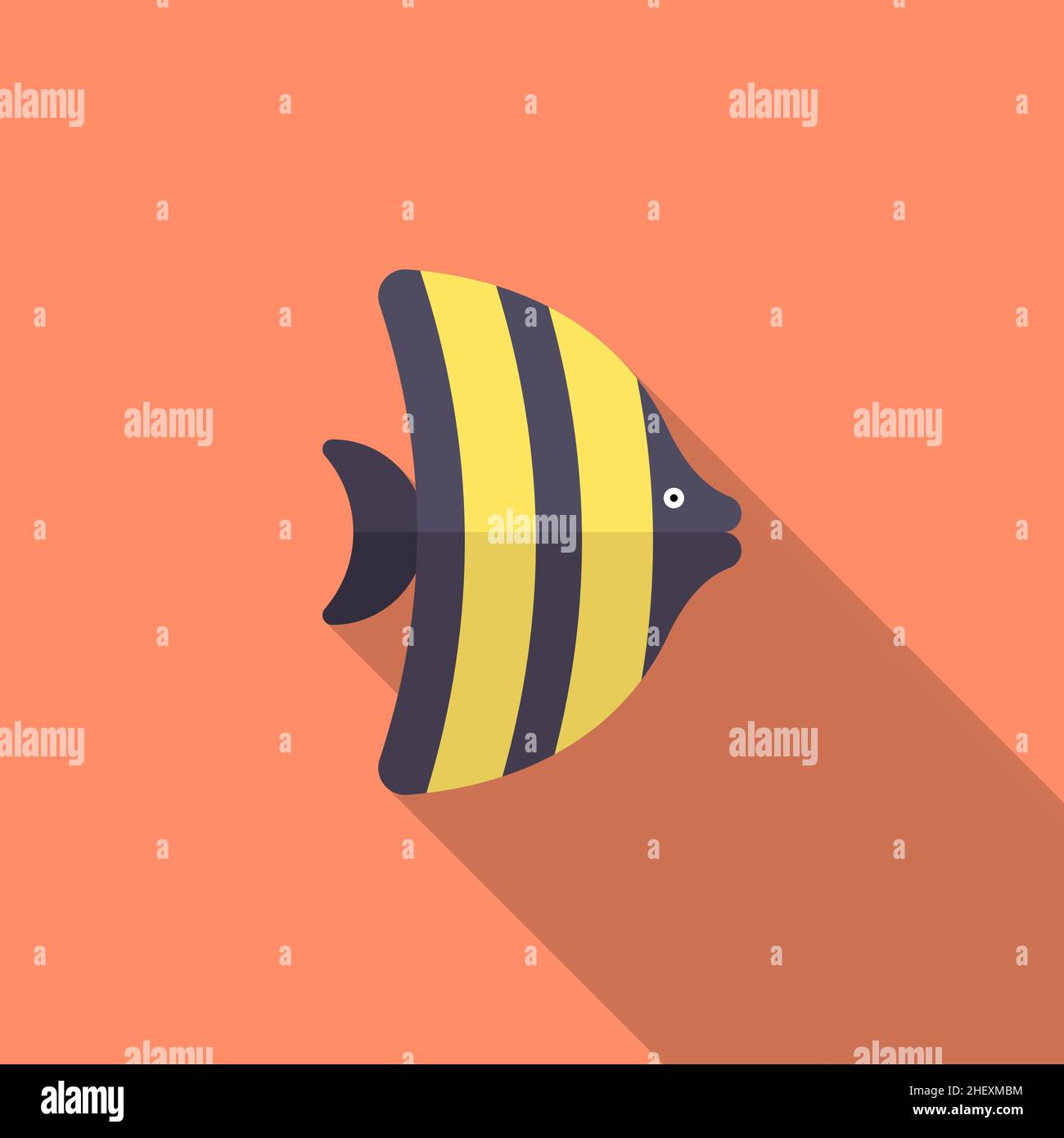 Angelfish icon, Vector flat long shadow design. EPS10 Stock Vector ...