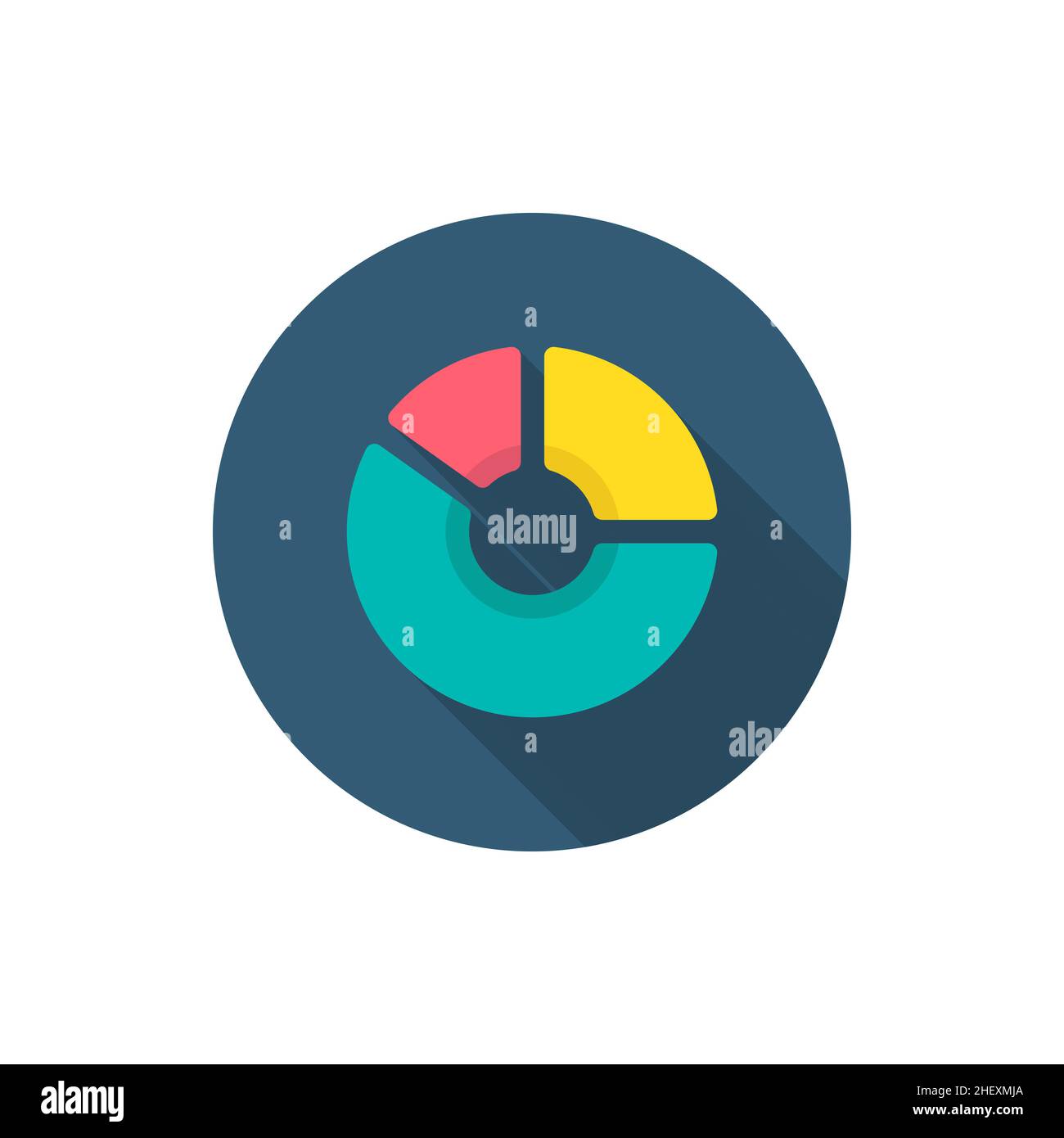 Chart analysis icon, vector illustration. Flat design style with long ...