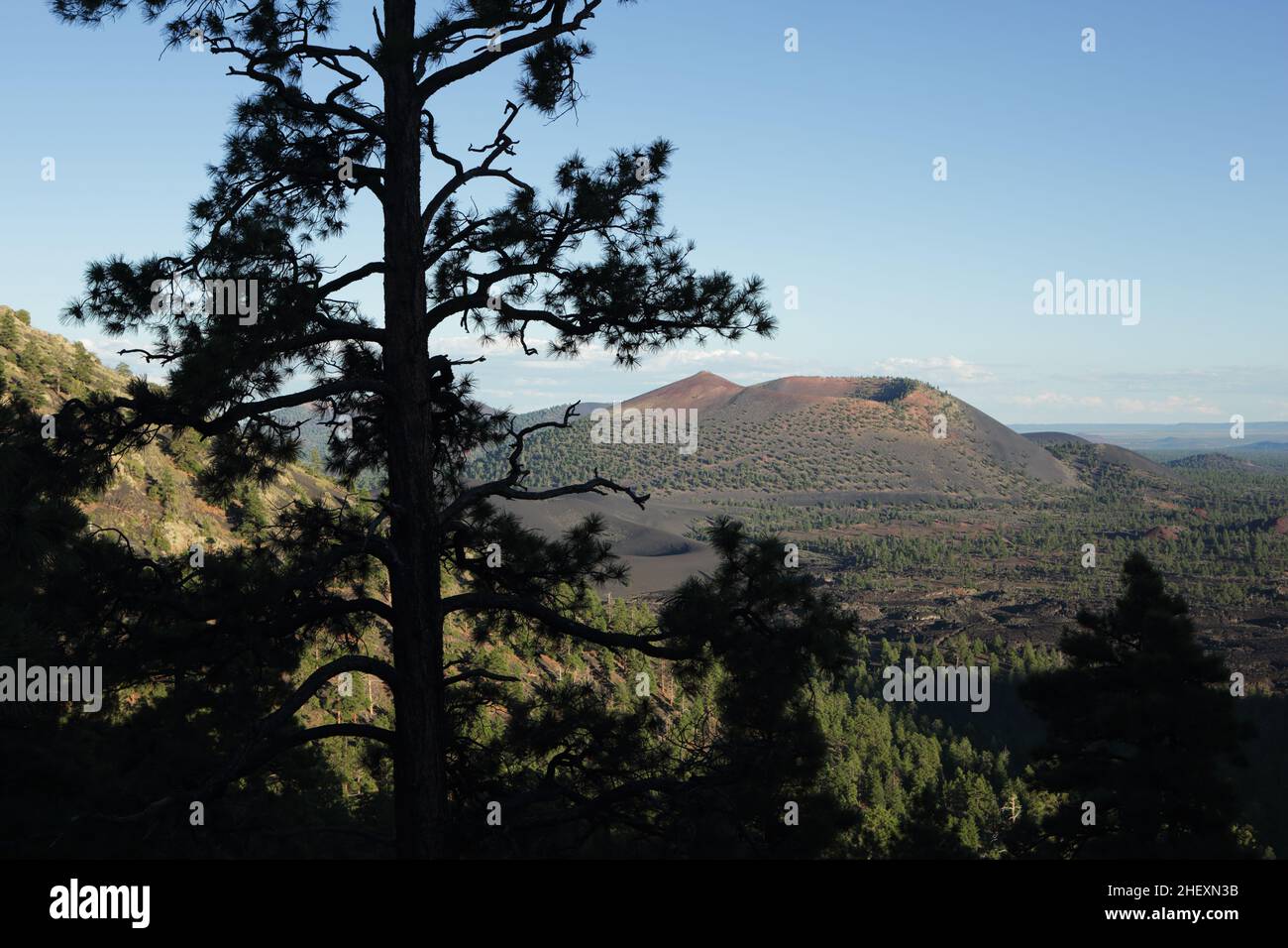 View of the Sunset Crater cinder cone volcano and Bonito Lava Flow from ...