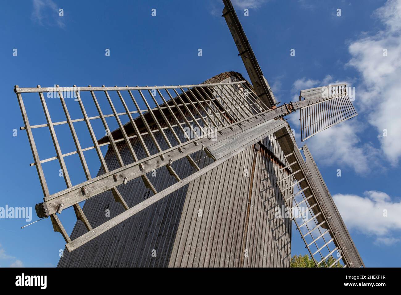 detail of old wooden wind mill with detail of pinwheel Stock Photo - Alamy