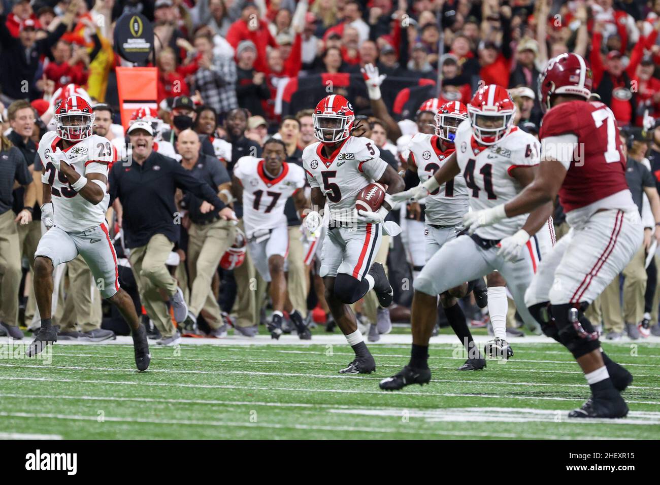 January 10, 2022: Georgia Bulldogs defensive back Kelee Ringo (5 ...