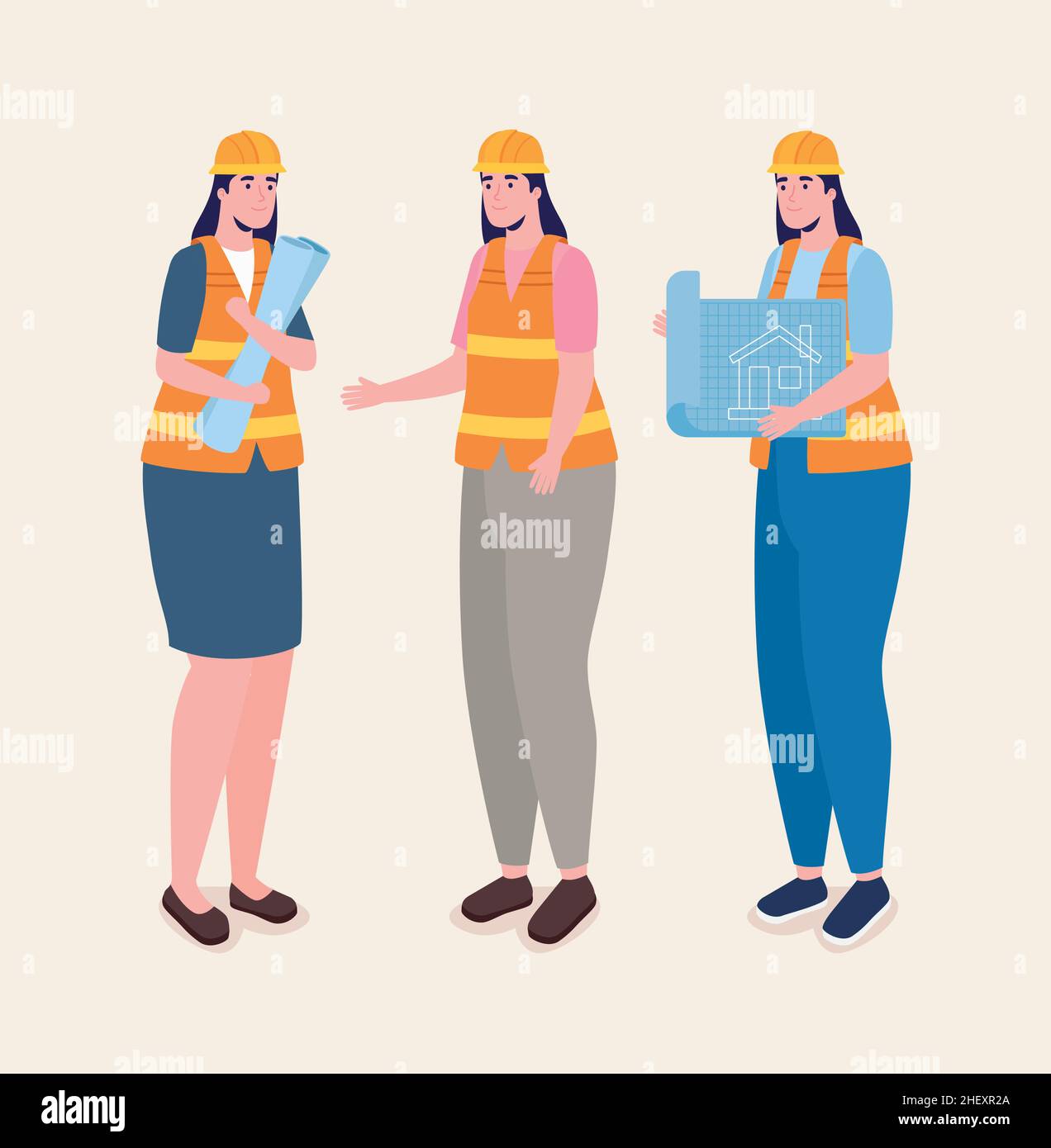 engineers women group Stock Vector Image & Art - Alamy