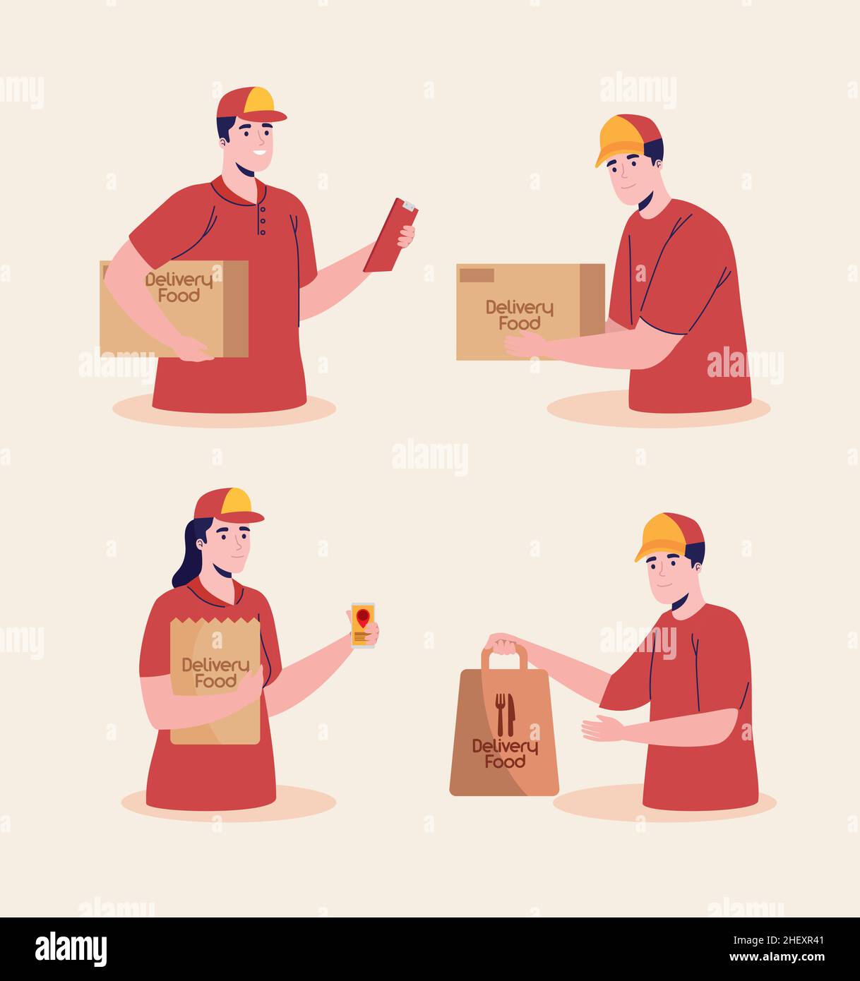 Food distribution workers Stock Vector Images - Alamy