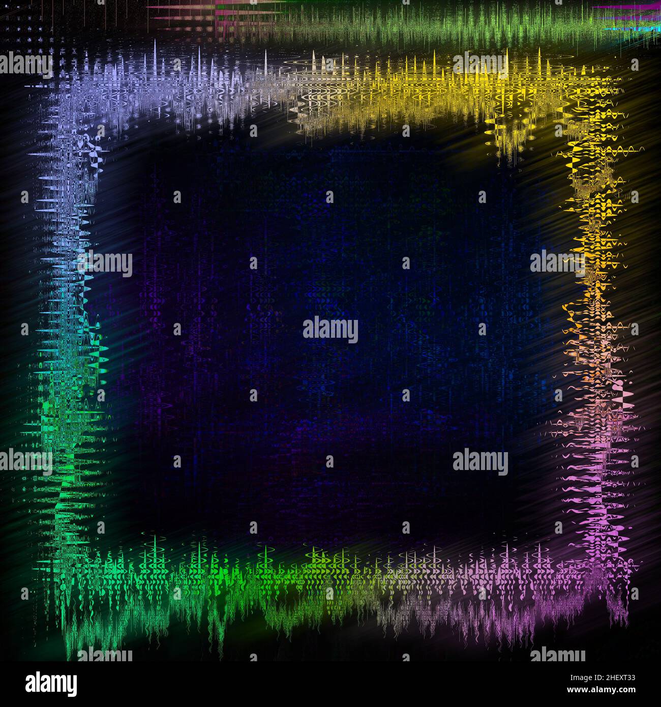 An abstract glitch art border background Stock Photo - Alamy