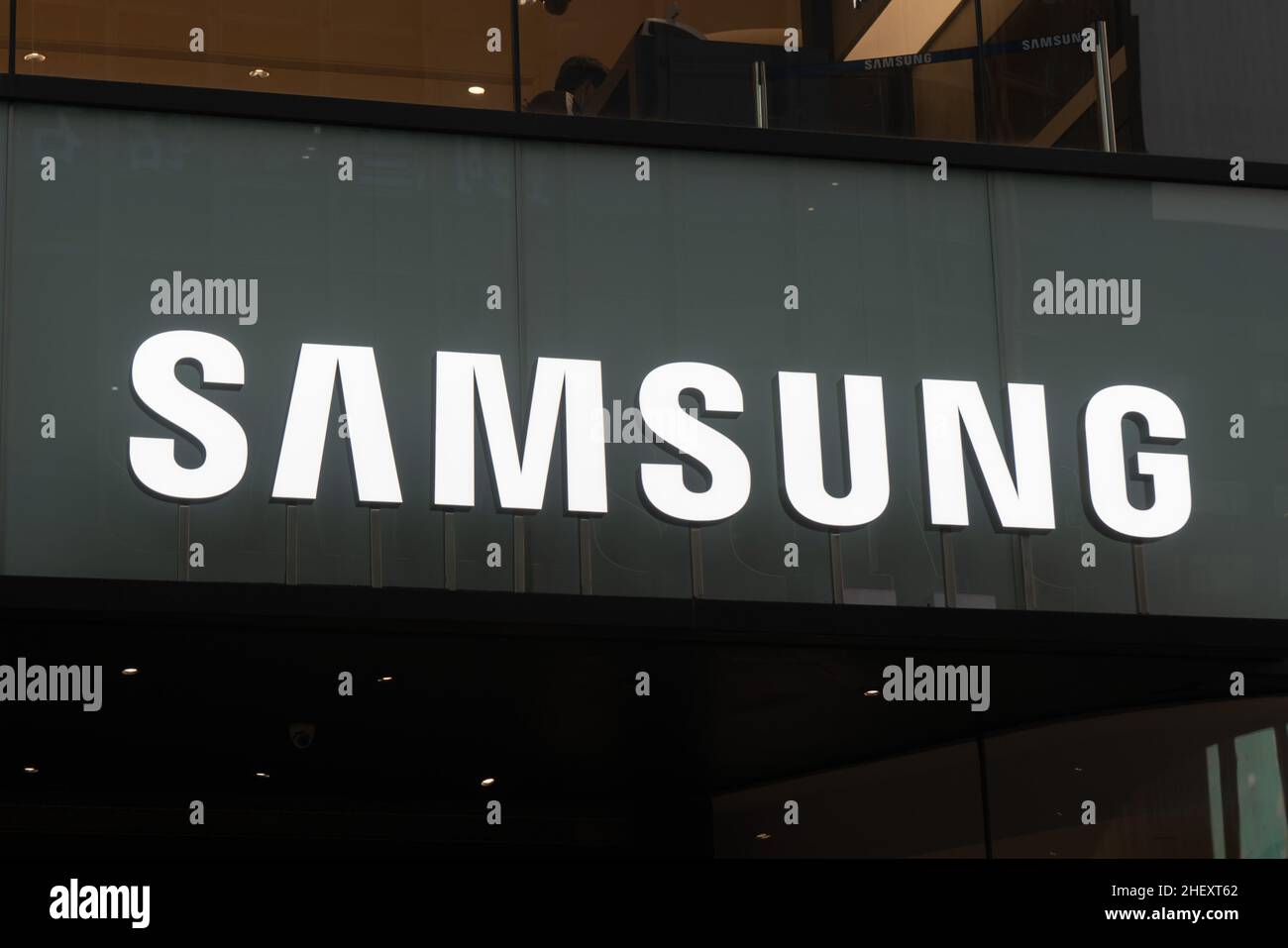 SHANGHAI, CHINA - JANUARY 12, 2022 - A Samsung flagship store on ...